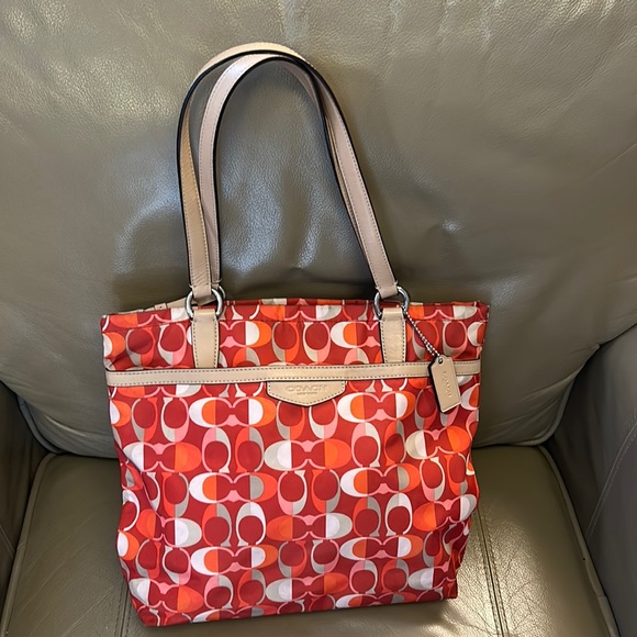 Coach | Bags | Vintage Coach Small Tote Nylon With Leather Accents ...